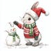 20 Christmas Bunny Clipart | Winter Holiday Rabbit in Sweater (jpgs ...