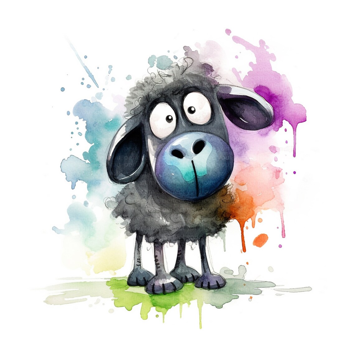 12 Cute and Funny Sheep Clipart, Quirky Sheep, Animal Clipart, High ...