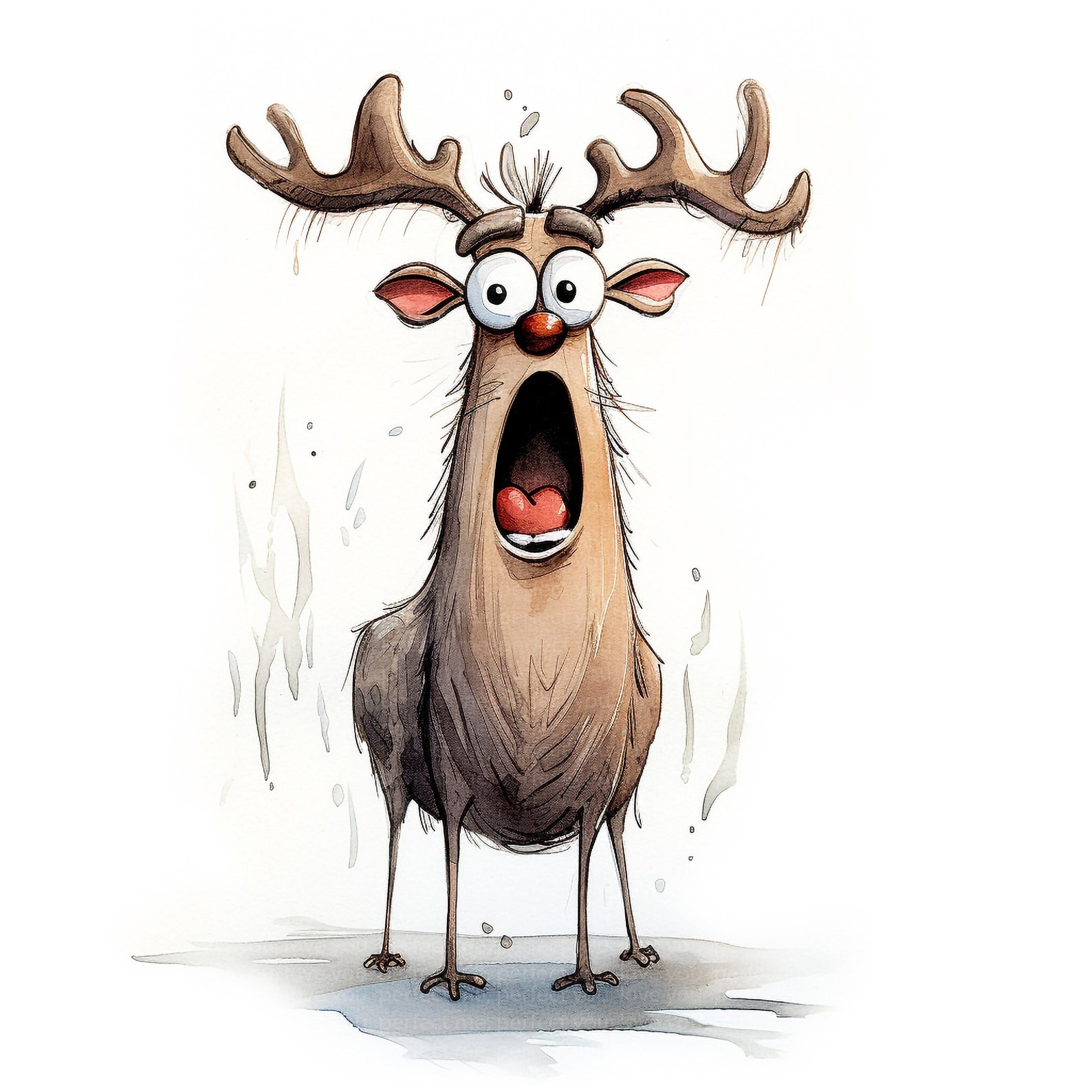 Funny Reindeer Clipart | Quirky Reindeer | 12 High-res Jpgs for Digital ...