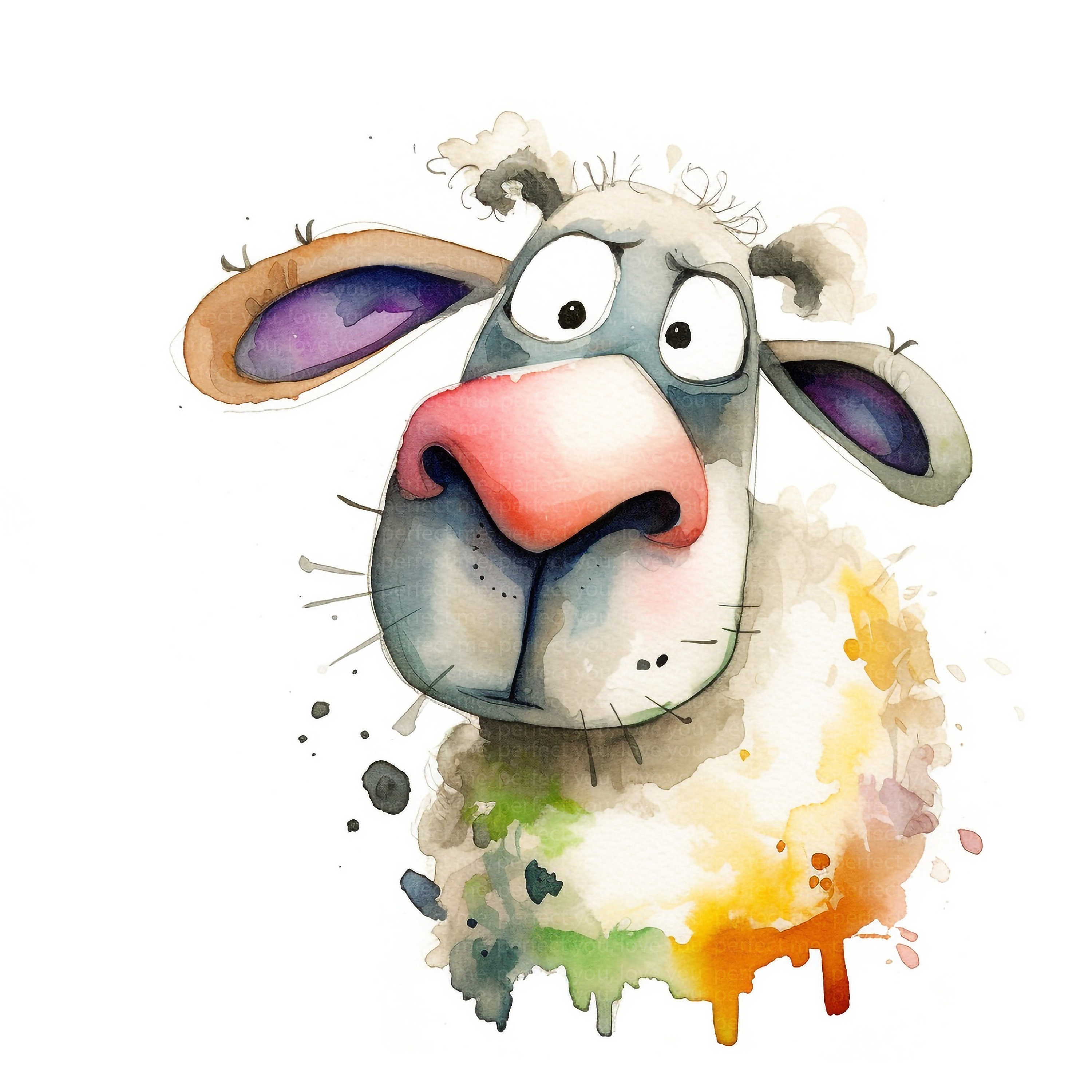 12 Cute and Funny Sheep Clipart, Quirky Sheep, Animal Clipart, High ...