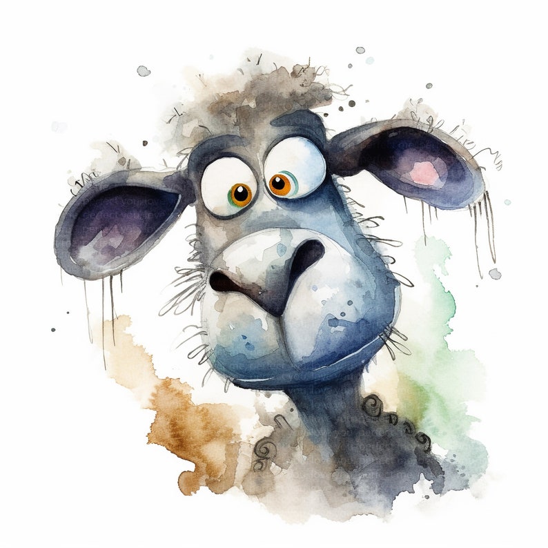 12 Cute and Funny Sheep Clipart, Quirky Sheep, Animal Clipart, High ...