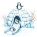 20 Watercolor Igloo Clipart, Cute Penguin Clipart | Watercolor Clipart ...
