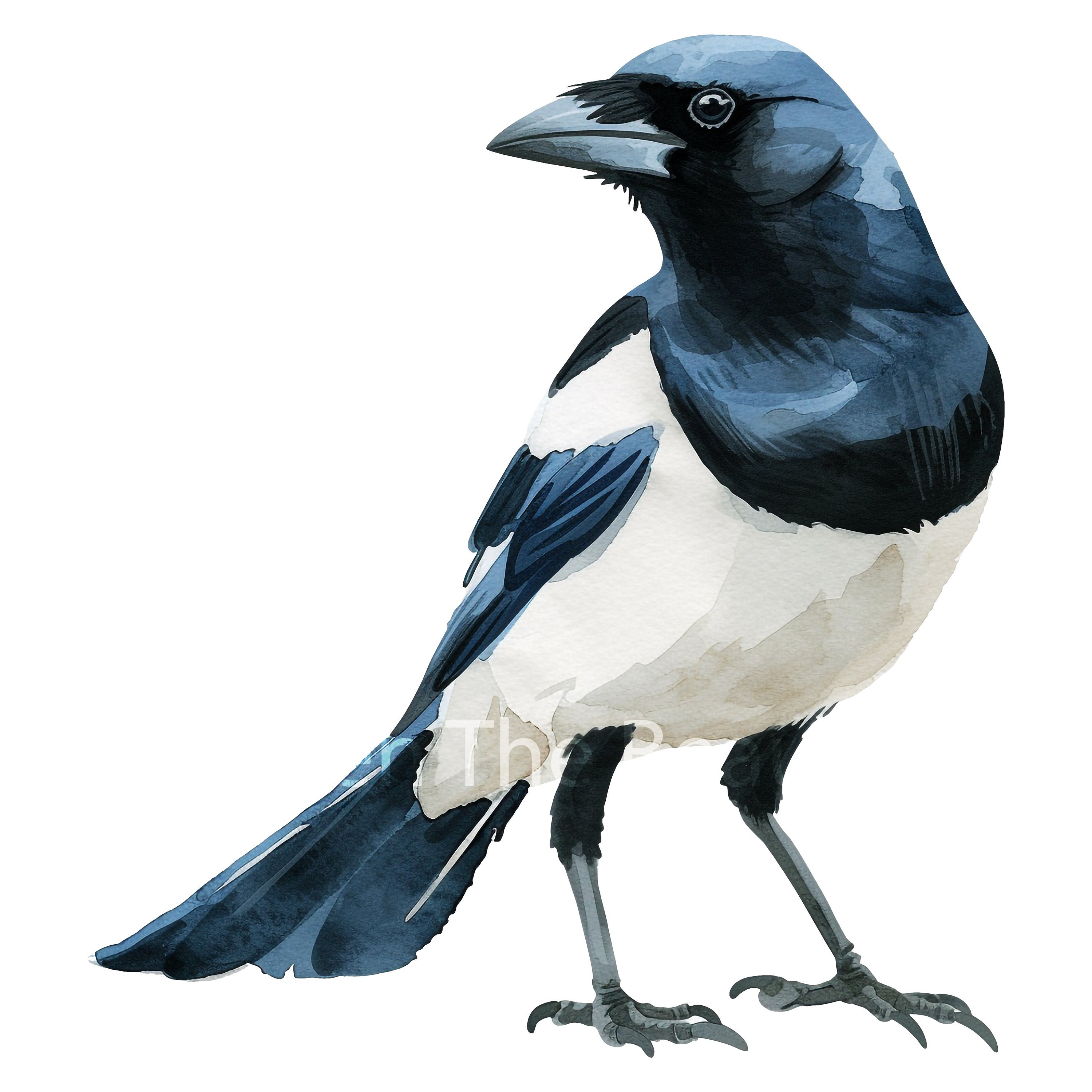 Magpie Watercolor Clipart Magpie Clipart Bird Clipart Magpie PNG 300 ...