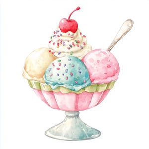 12 Kawaii Street Food Clipart, Kawaii Dessert, Cute Dessert Watercolor ...