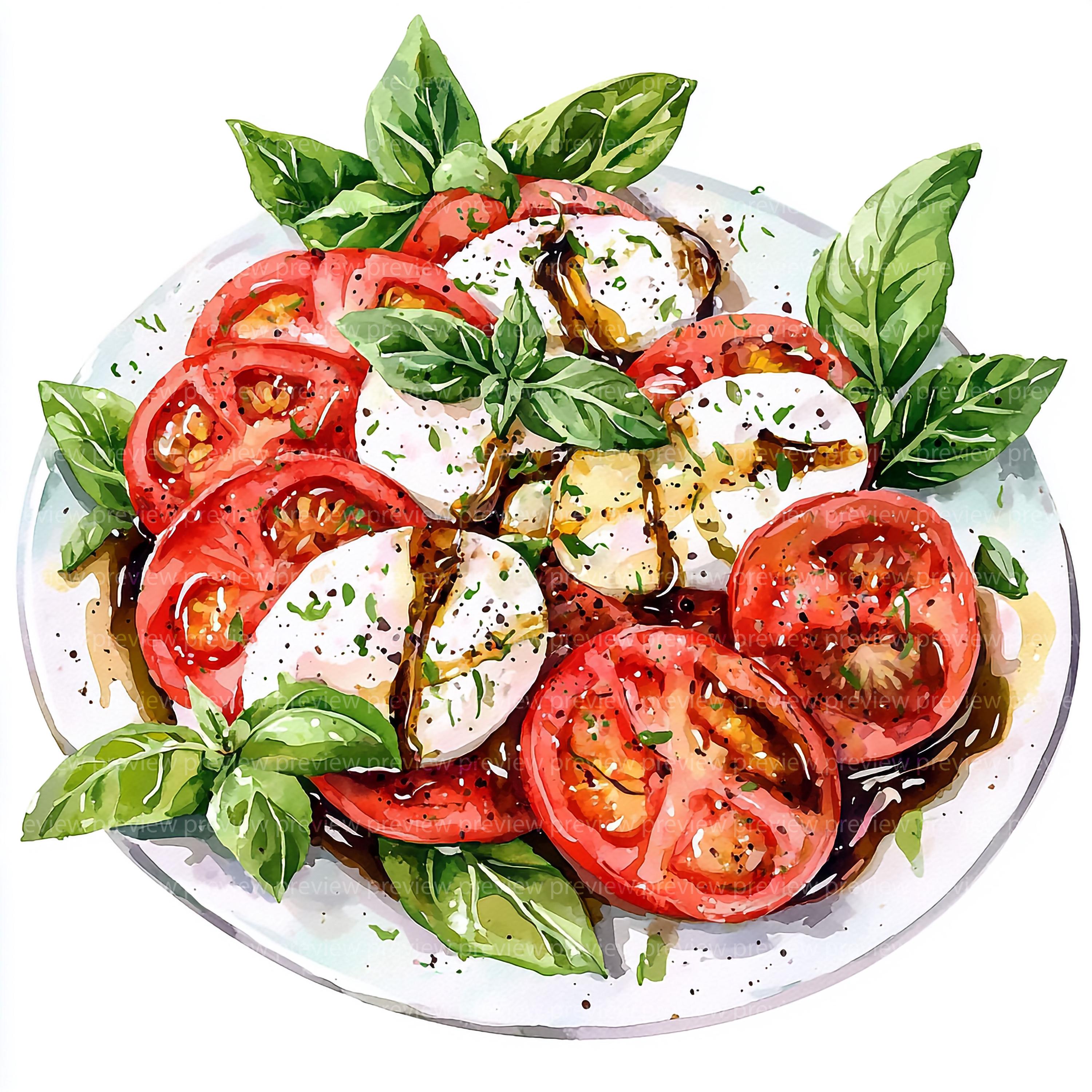 12 Tomato Delight Food Clipart, Watercolor Tomato Clipart for ...