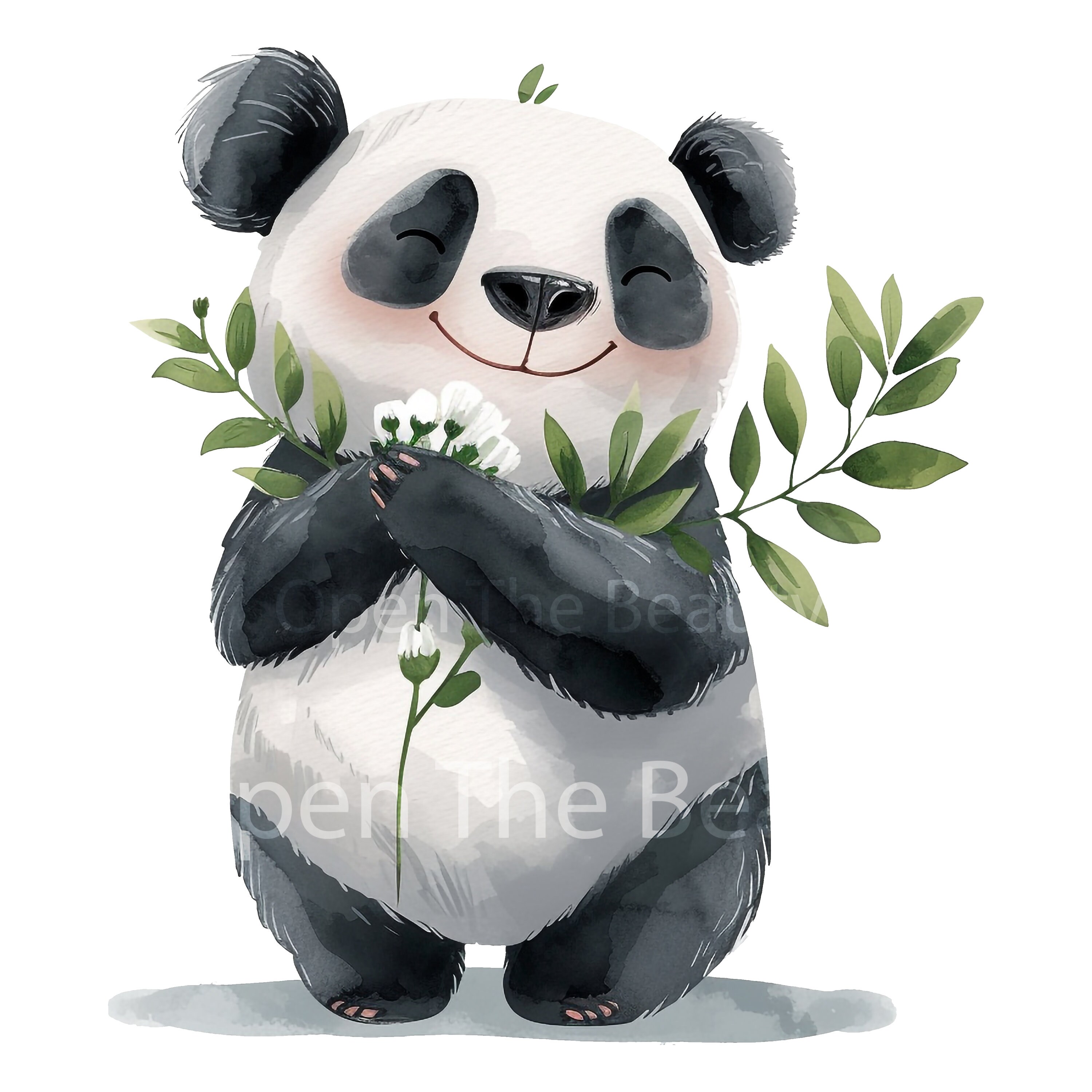 Cute Panda Watercolor Clipart Panda Clipart Baby Panda Clipart ...