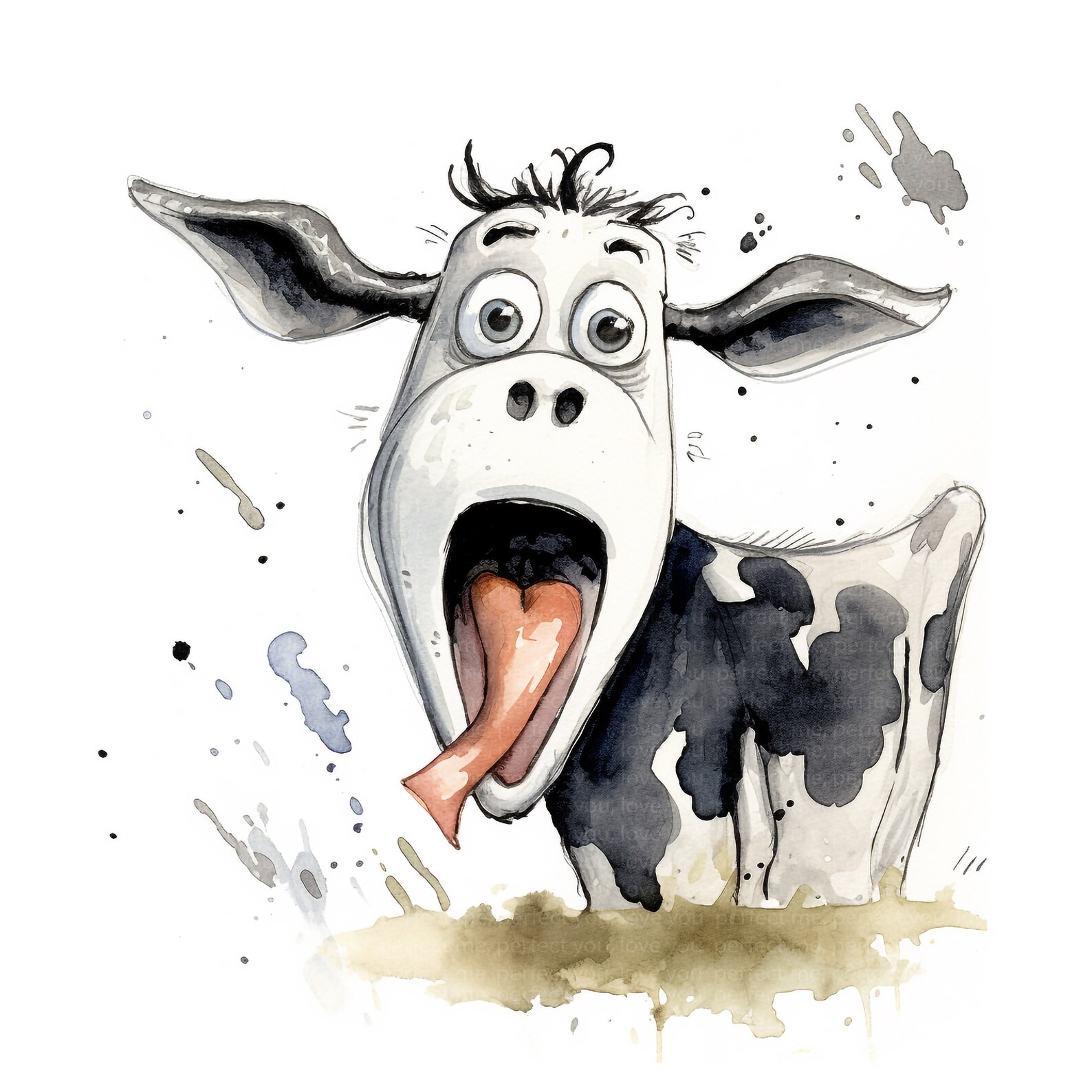12 Cute and Funny Cow Clipart, Quirky Cow, Animal Clipart, Funny Animal ...