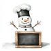 Snowman as Chef With Chalkboard | 16 High Resolution Jpgs for Winter ...