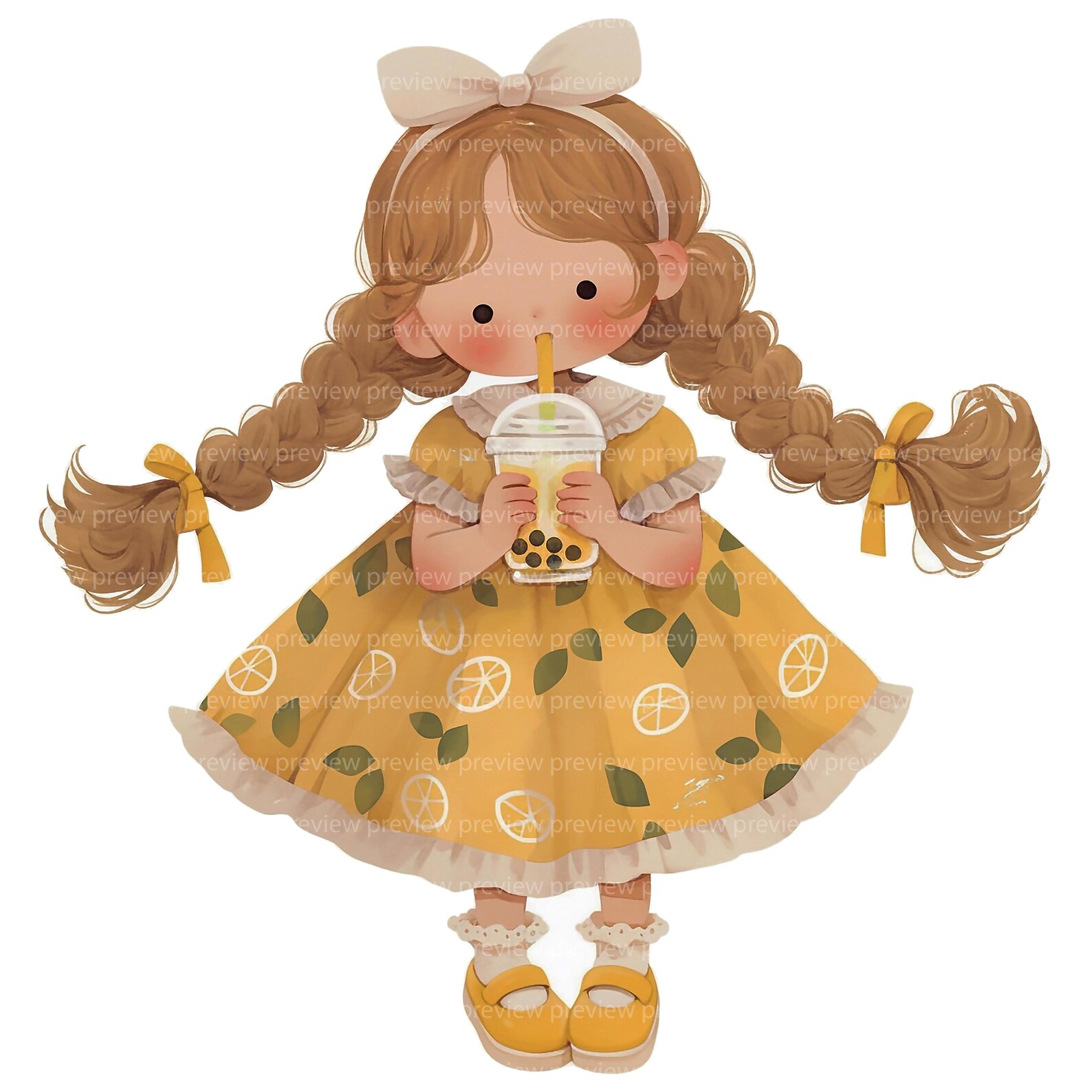 12 Lemonade Girl Clipart | Aesthetic Summer Fashion Watercolor Art ...