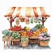 Farmers Market Watercolor Clipart: Grocery Art (12 Jpgs, Digital ...