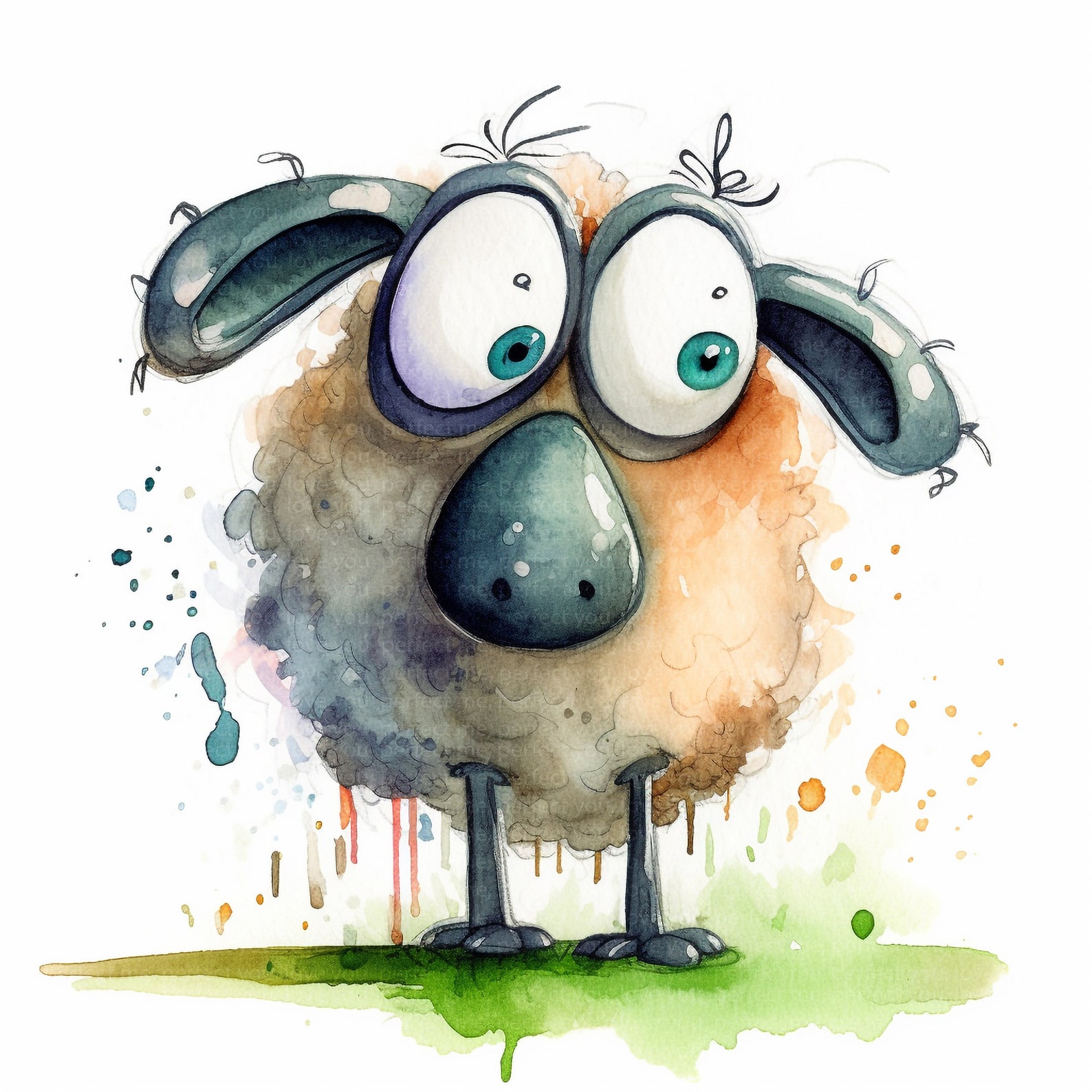 12 Cute and Funny Sheep Clipart, Quirky Sheep, Animal Clipart, High ...
