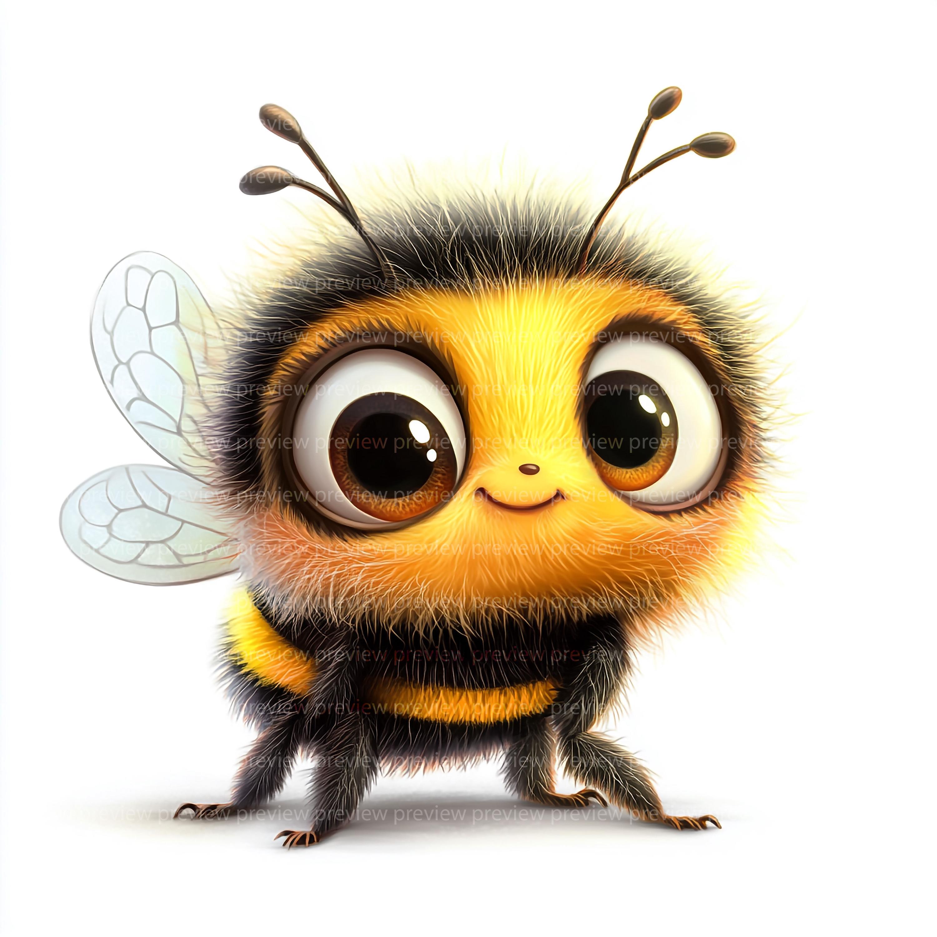 12 Funny Bee Clipart, Cute Bee Clipart, Watercolor Clipart for ...