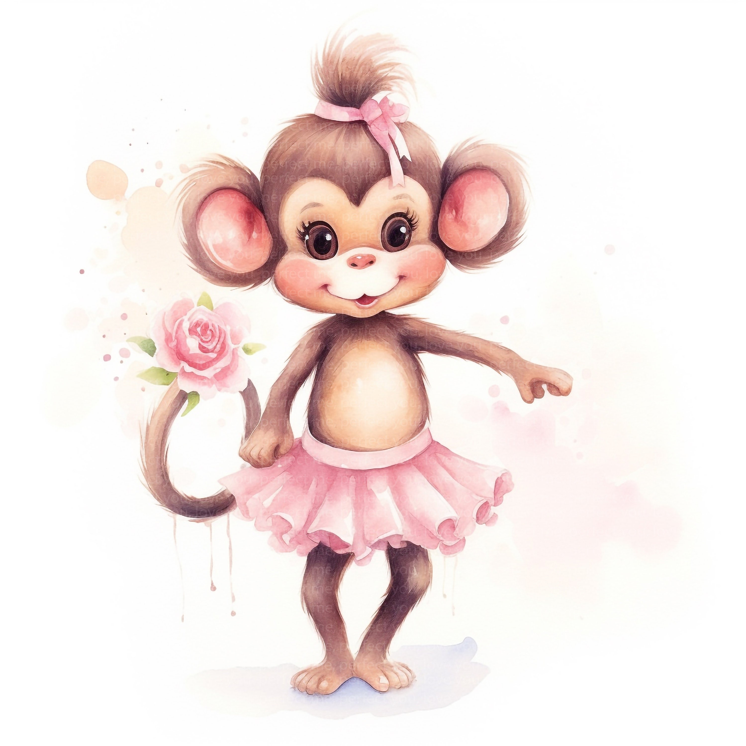12 Cute Monkey Wearing Ballerina Dress, Ballerina Monkey, Monkey ...