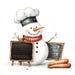 Snowman as Chef With Chalkboard | 16 High Resolution Jpgs for Winter ...