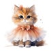 Cute Kitten Clipart in Tutu Dress | 12 High-res Jpgs for Digital ...