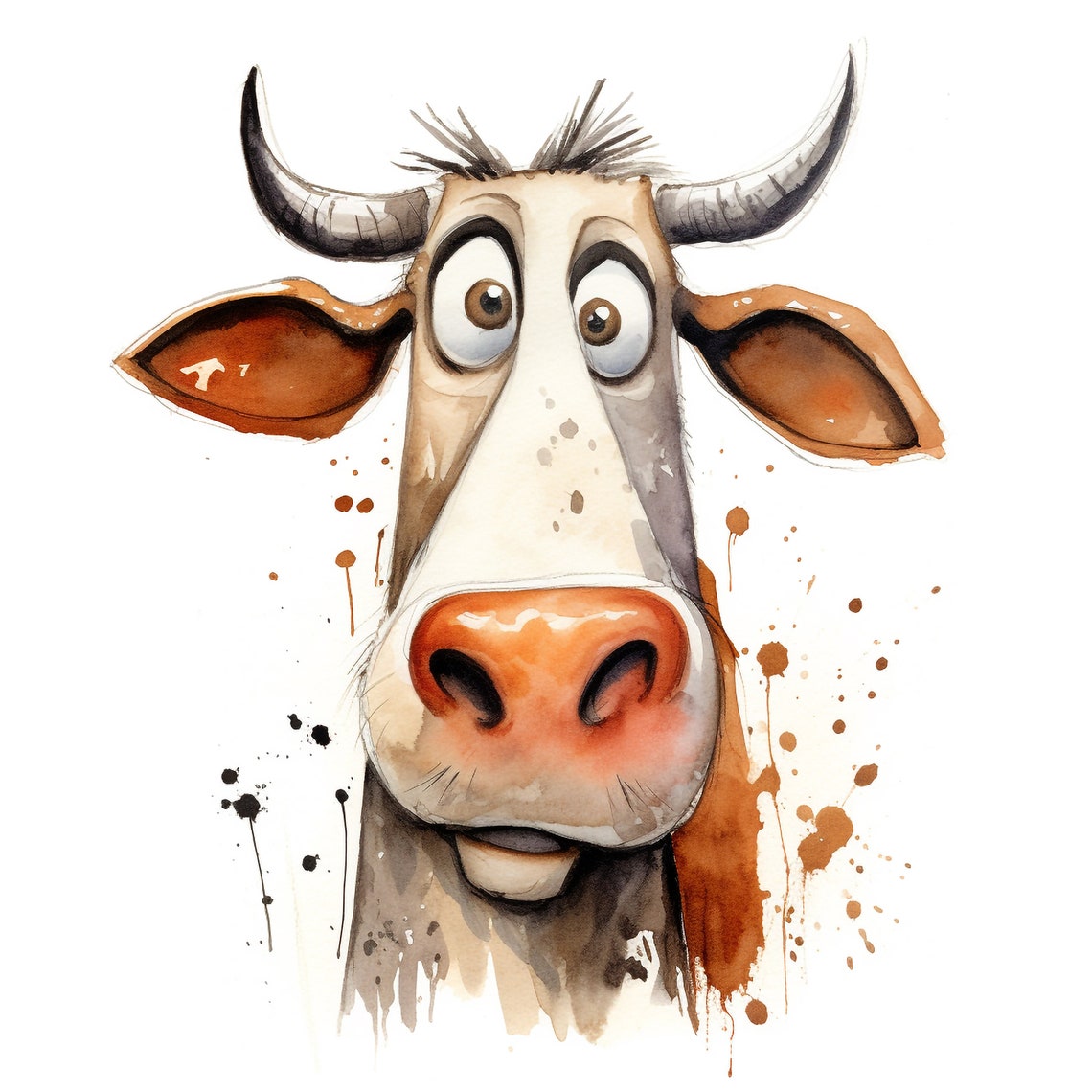 12 Cute and Funny Cow Clipart, Quirky Cow, Animal Clipart, Quirky ...