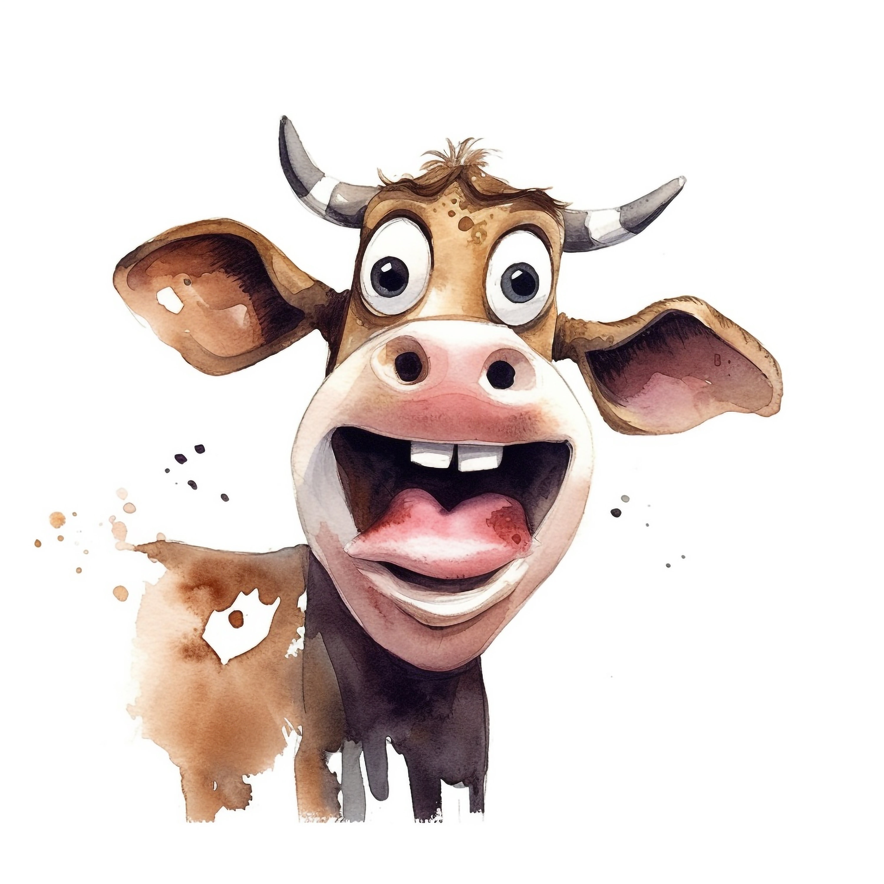 12 Cute and Funny Cow Clipart, Quirky Cow, Animal Clipart, Quirky ...
