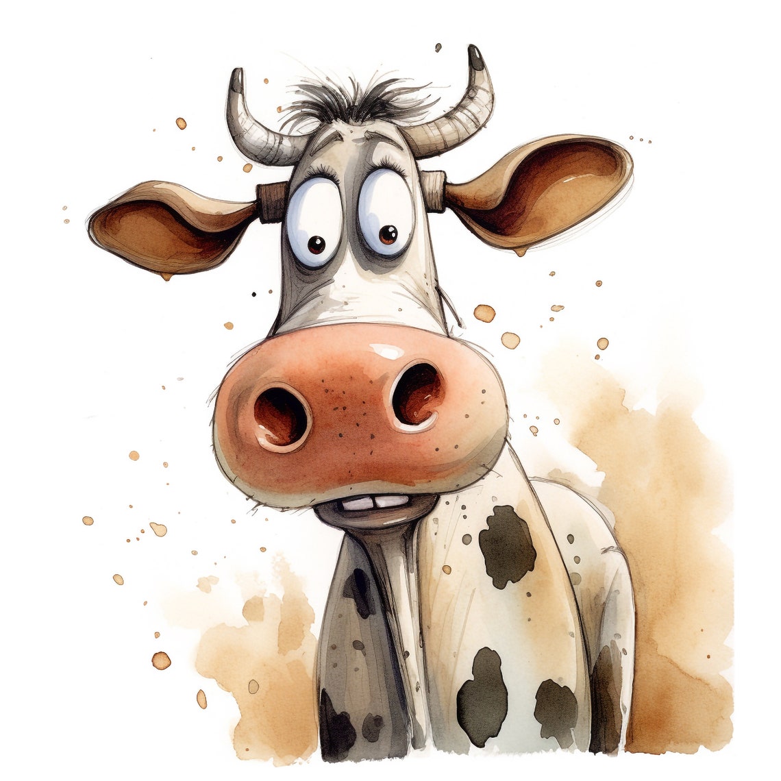 12 Cute and Funny Cow Clipart, Quirky Cow, Animal Clipart, Quirky ...
