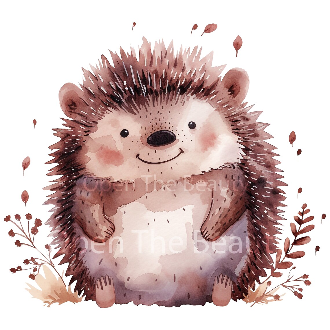 Hedgehog Watercolor Clipart Hedgehog Clipart Cute Hedgehog Clipart ...
