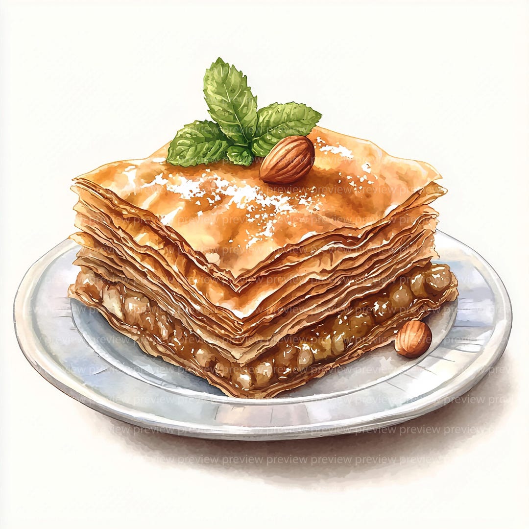 12 Middle East Food Clipart, Arabian Food, Arabian Cuisine, Watercolor ...