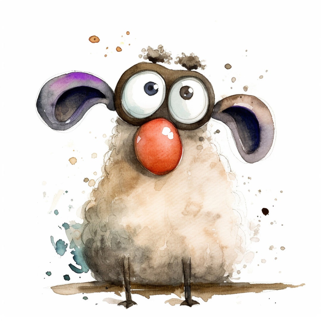 12 Cute and Funny Sheep Clipart, Quirky Sheep, Animal Clipart, High ...