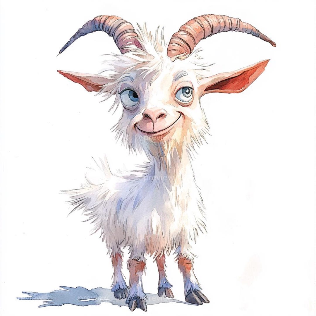 18 Funny Goat Clipart | Quirky Goat | Printable Watercolor Clipart ...