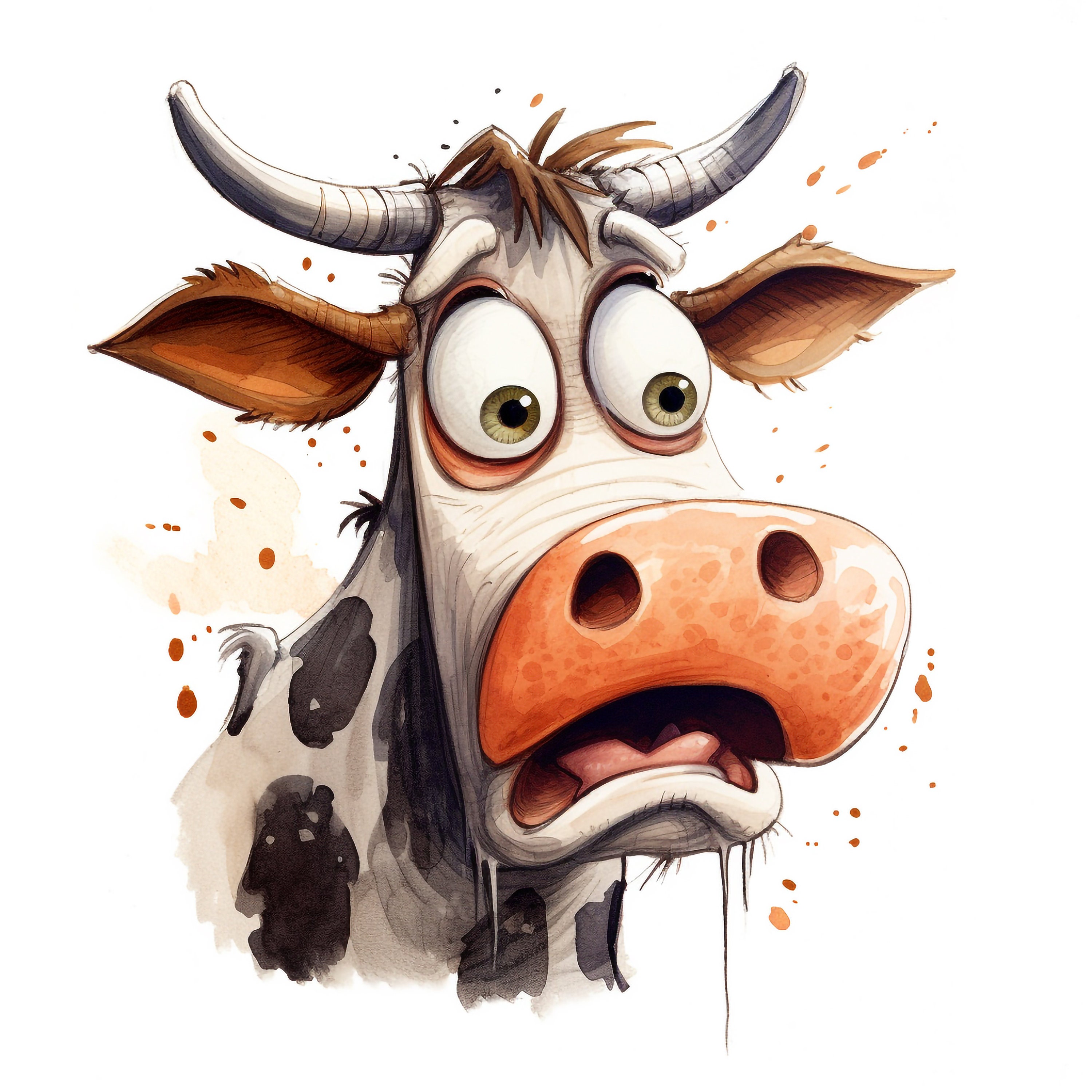 12 Cute and Funny Cow Clipart, Quirky Cow, Animal Clipart, Quirky ...