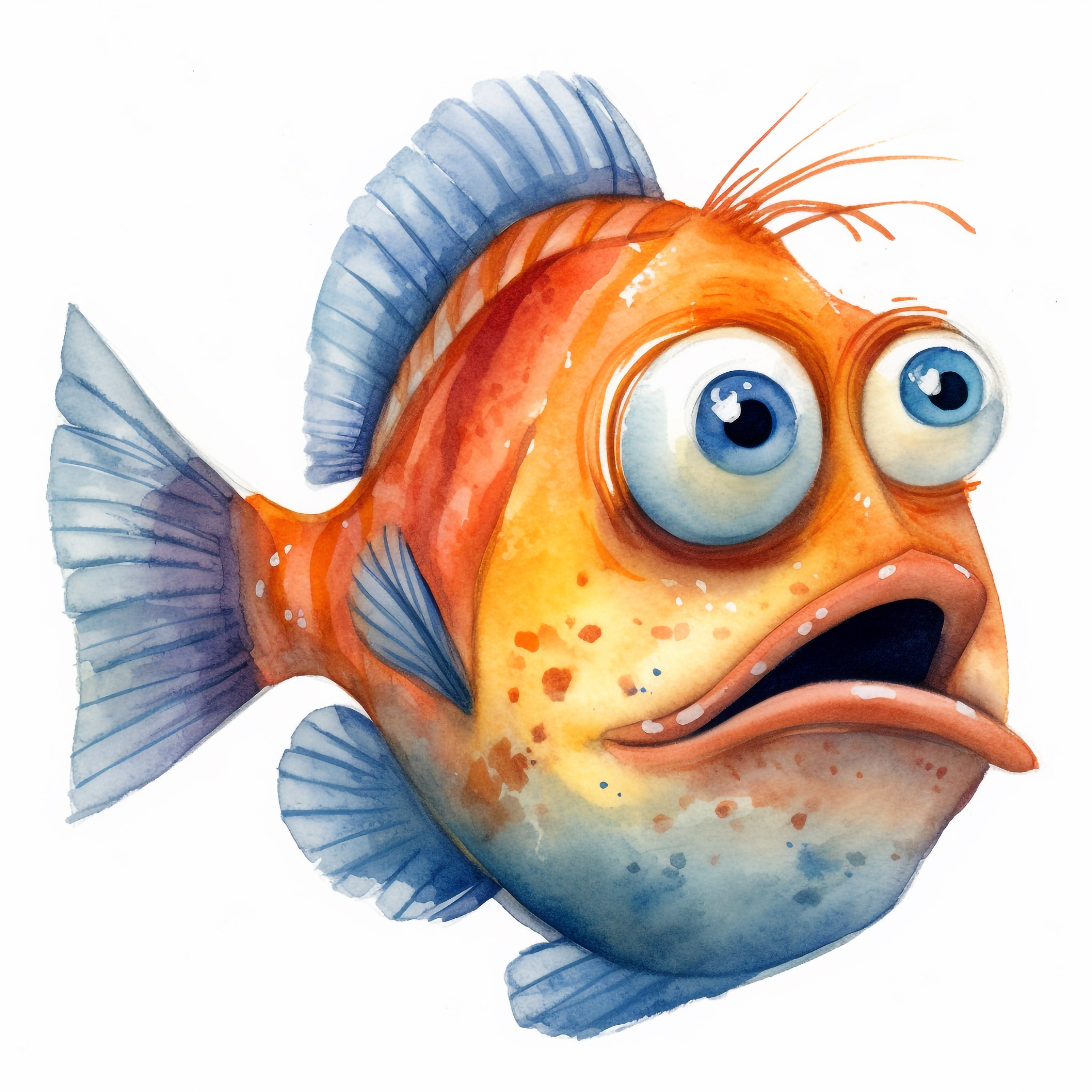 Funny Fish Clipart: Quirky Animal Designs for Planner & Mug (13 High ...
