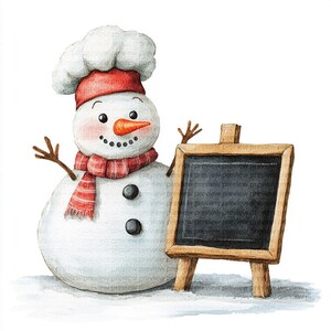 Snowman as Chef With Chalkboard | 16 High Resolution Jpgs for Winter ...
