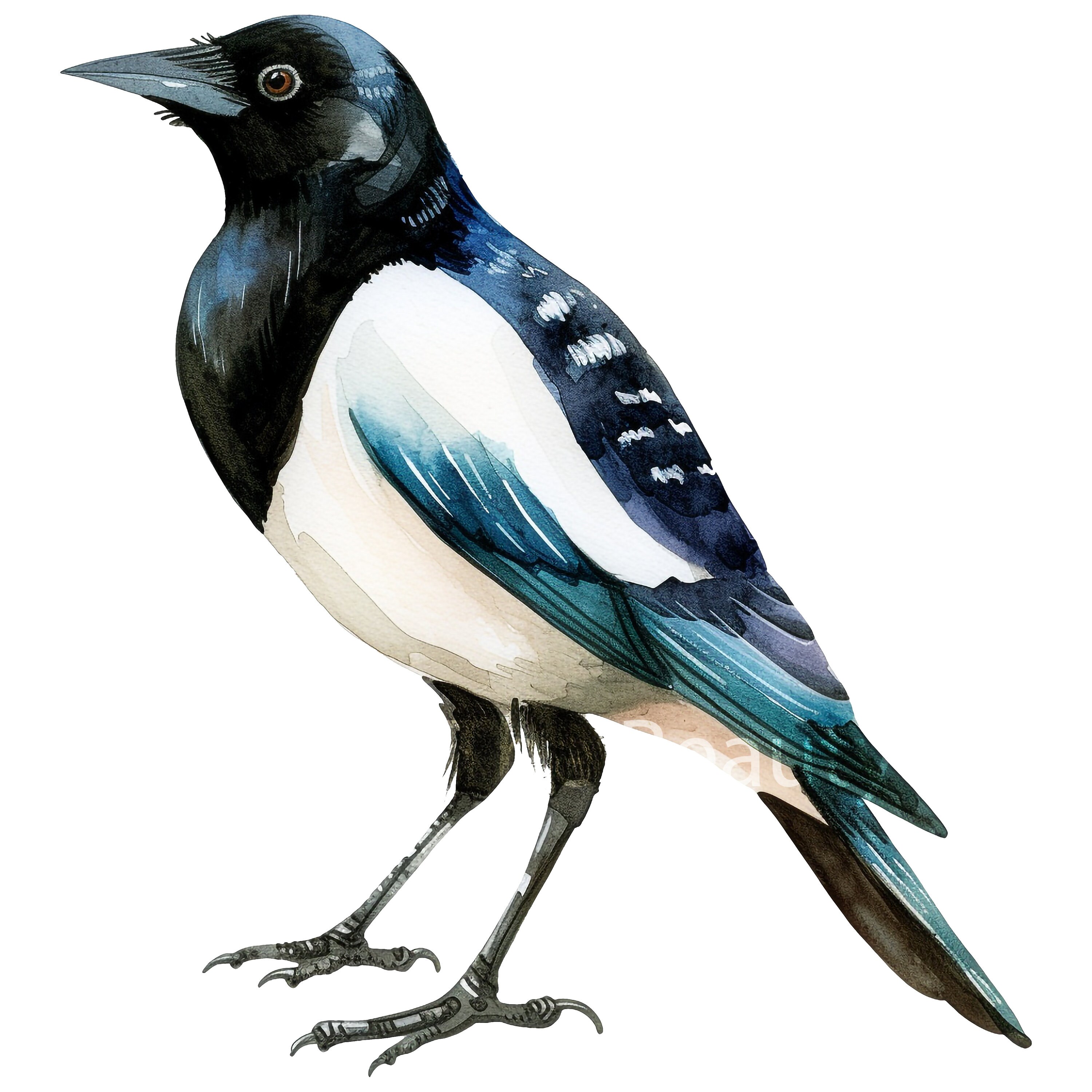 Magpie Watercolor Clipart Magpie Clipart Bird Clipart Magpie PNG 300 ...