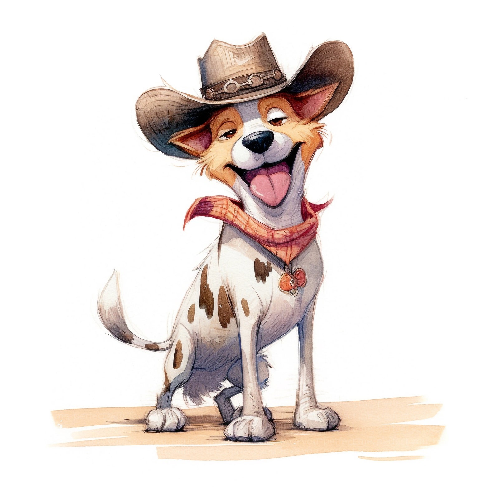 12 Cute and Funny Cowboy Dog Clipart, Silly Dog Clipart, High ...