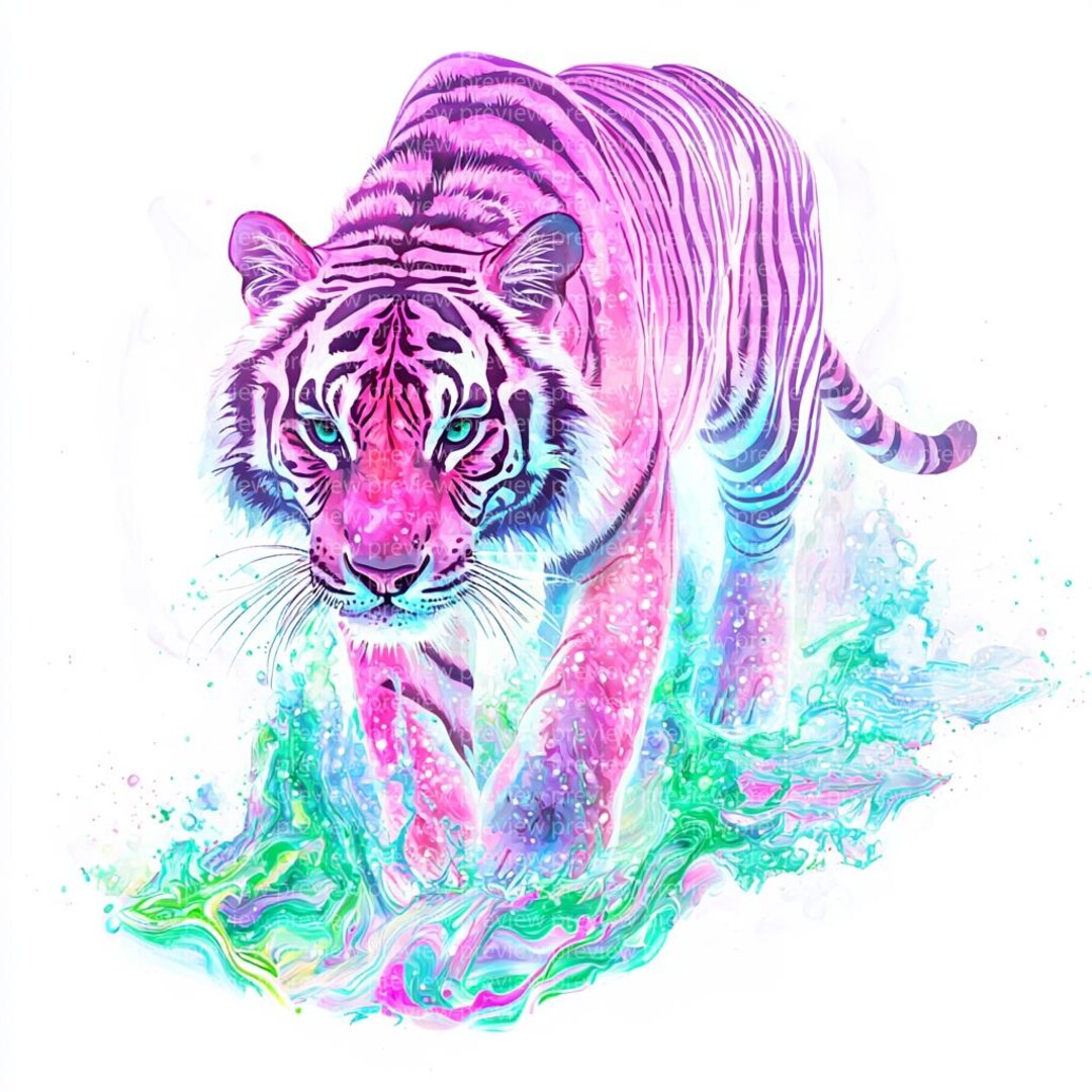 12 Neon Animal Clipart, Fantasy Animal Watercolor Clipart for ...