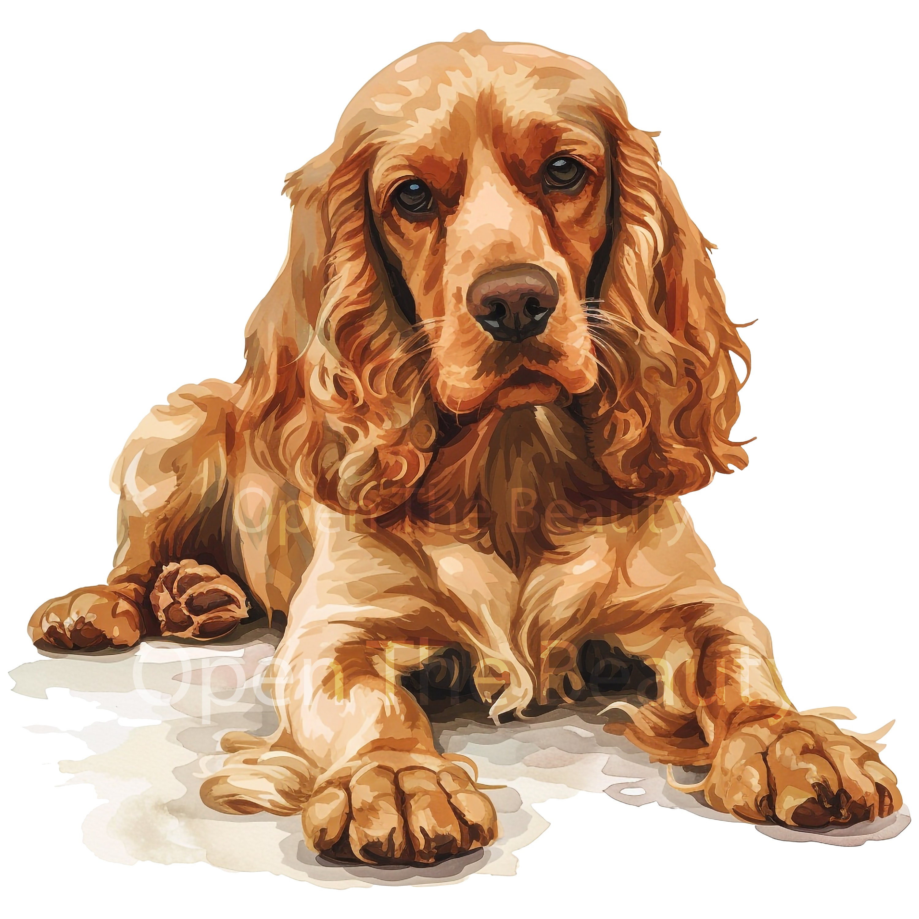 Cocker Spaniel Watercolor Clipart Cocker Spaniel Clipart Dogs Clipart ...