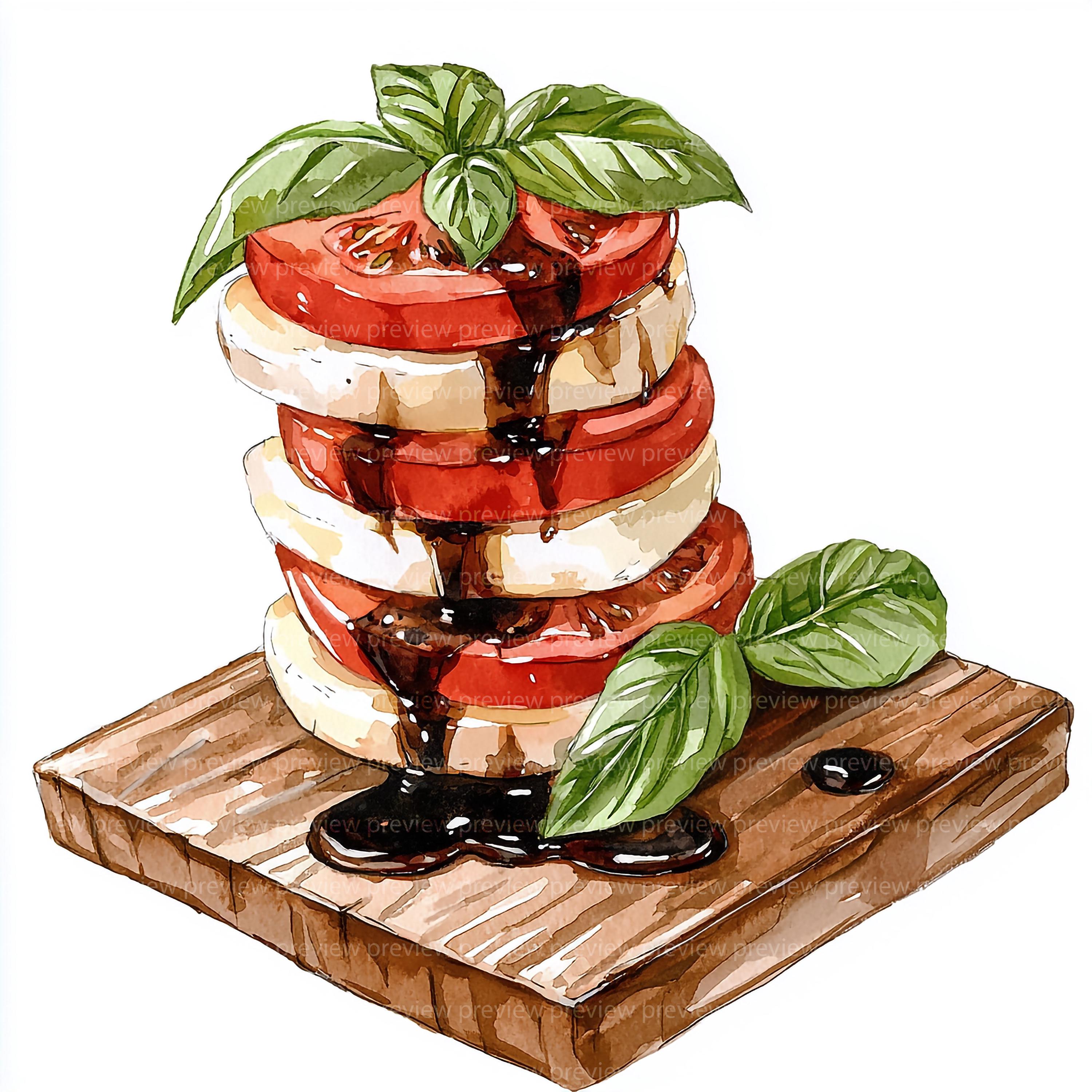Watercolor Salad Clipart: Healthy Food Illustrations (12 Jpgs, Digital ...