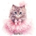 Cute Kitten Clipart in Tutu Dress | 12 High-res Jpgs for Digital ...