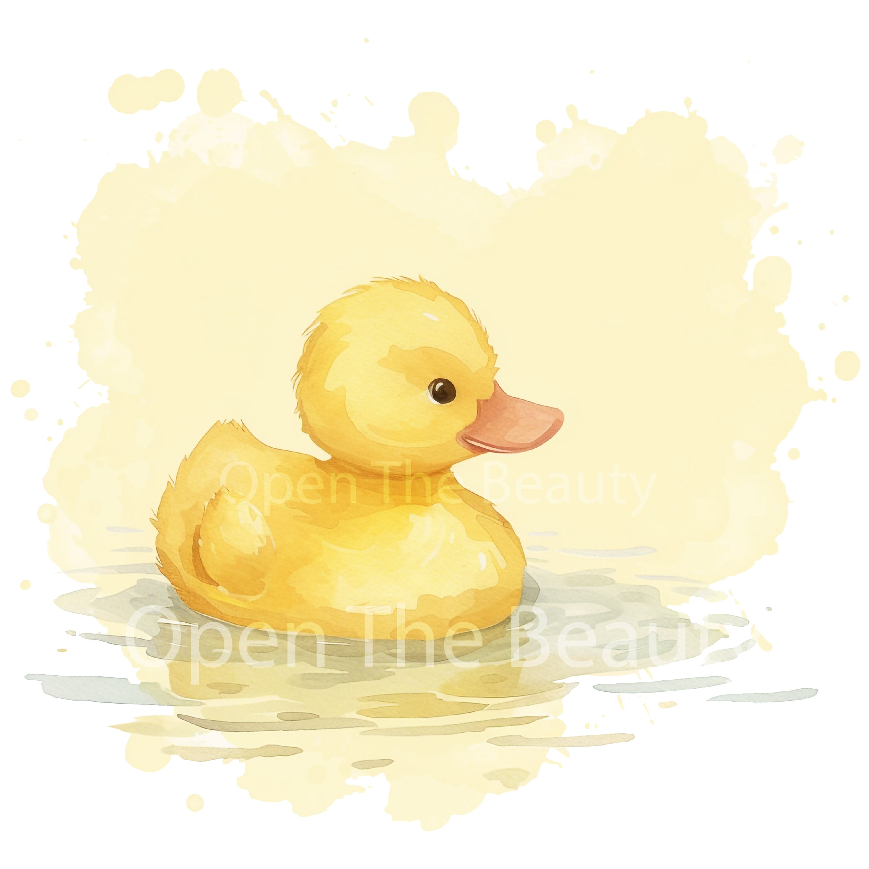 12 Yellow Duckling Clipart | Baby Duck Watercolor Farm Animals ...