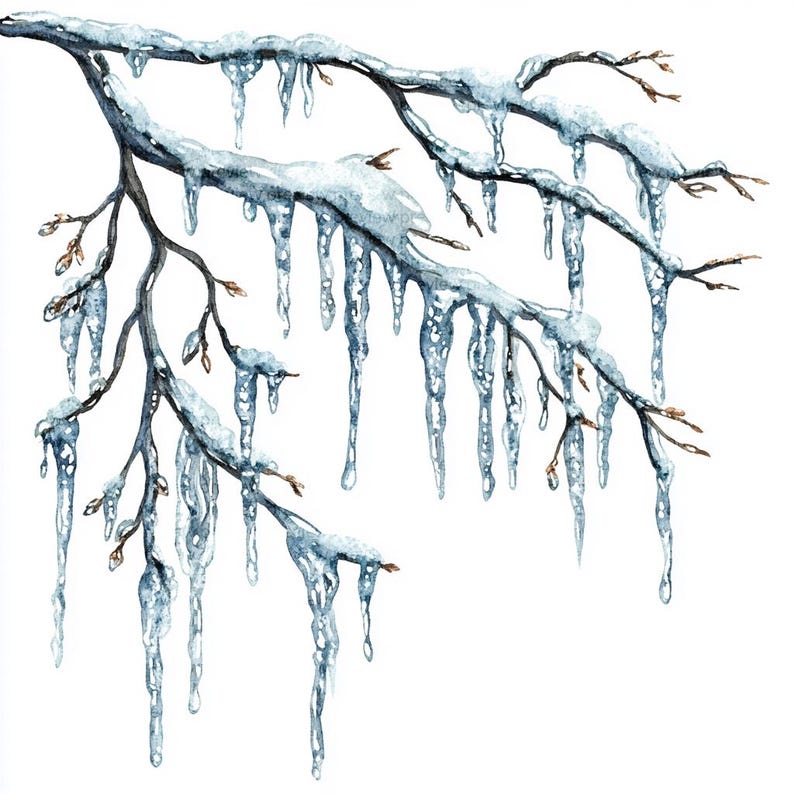 Watercolor Frozen Water Droplets Clipart | 14 High Resolution Jpgs for ...