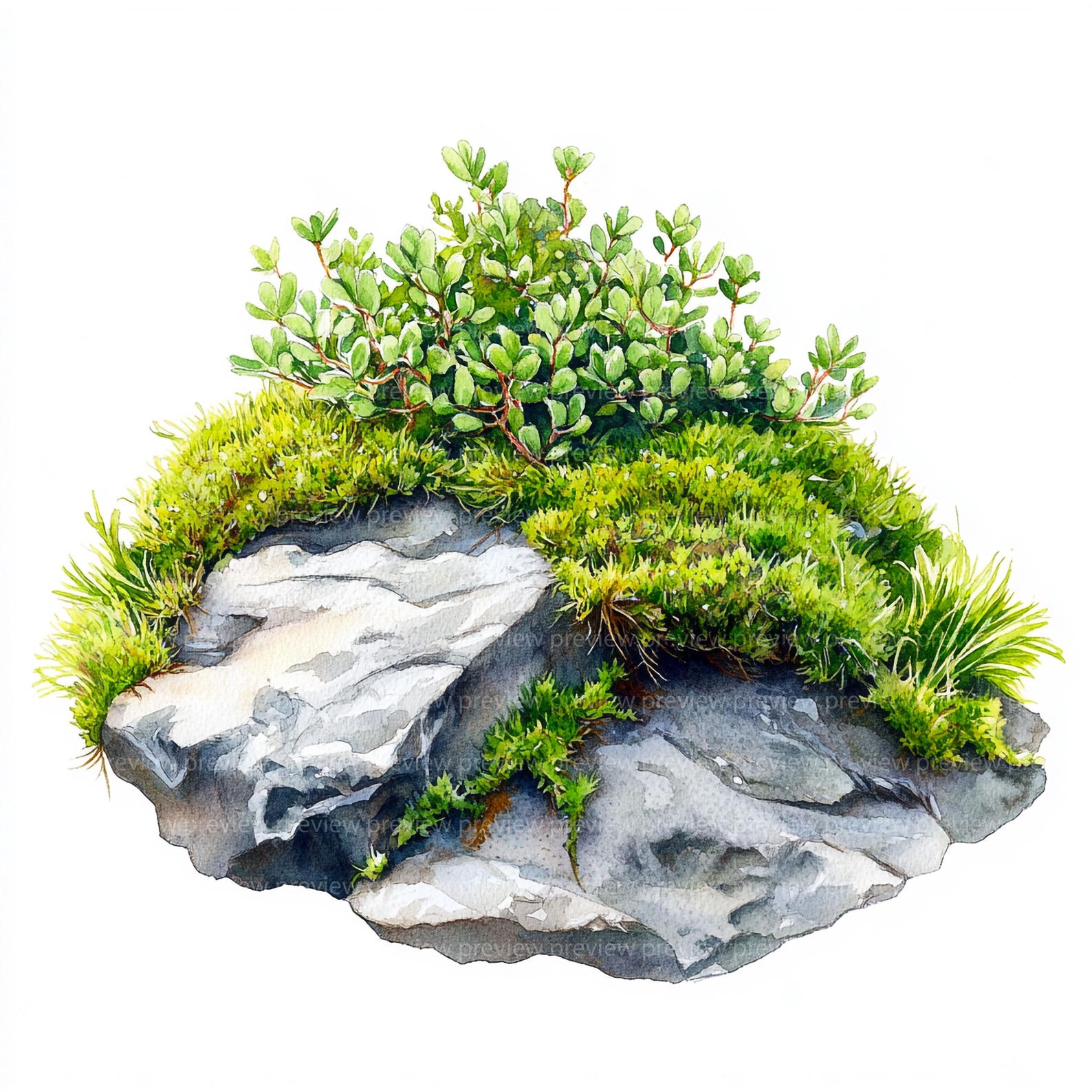 12 Moss Growing on Stone Clipart, Moss on Wood, Nature Texture for ...