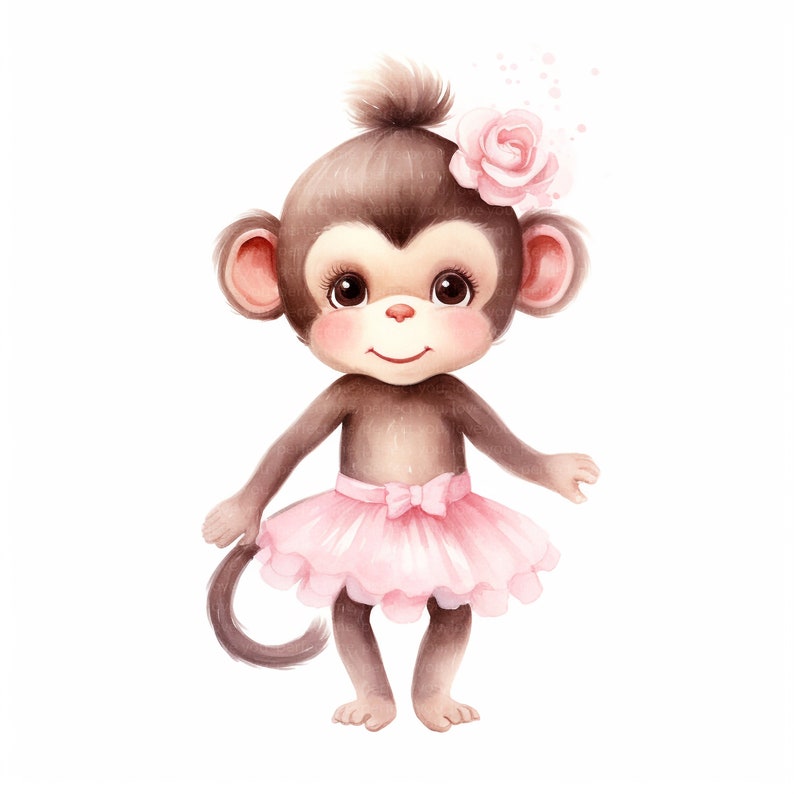 12 Cute Monkey Wearing Ballerina Dress, Ballerina Monkey, Monkey ...