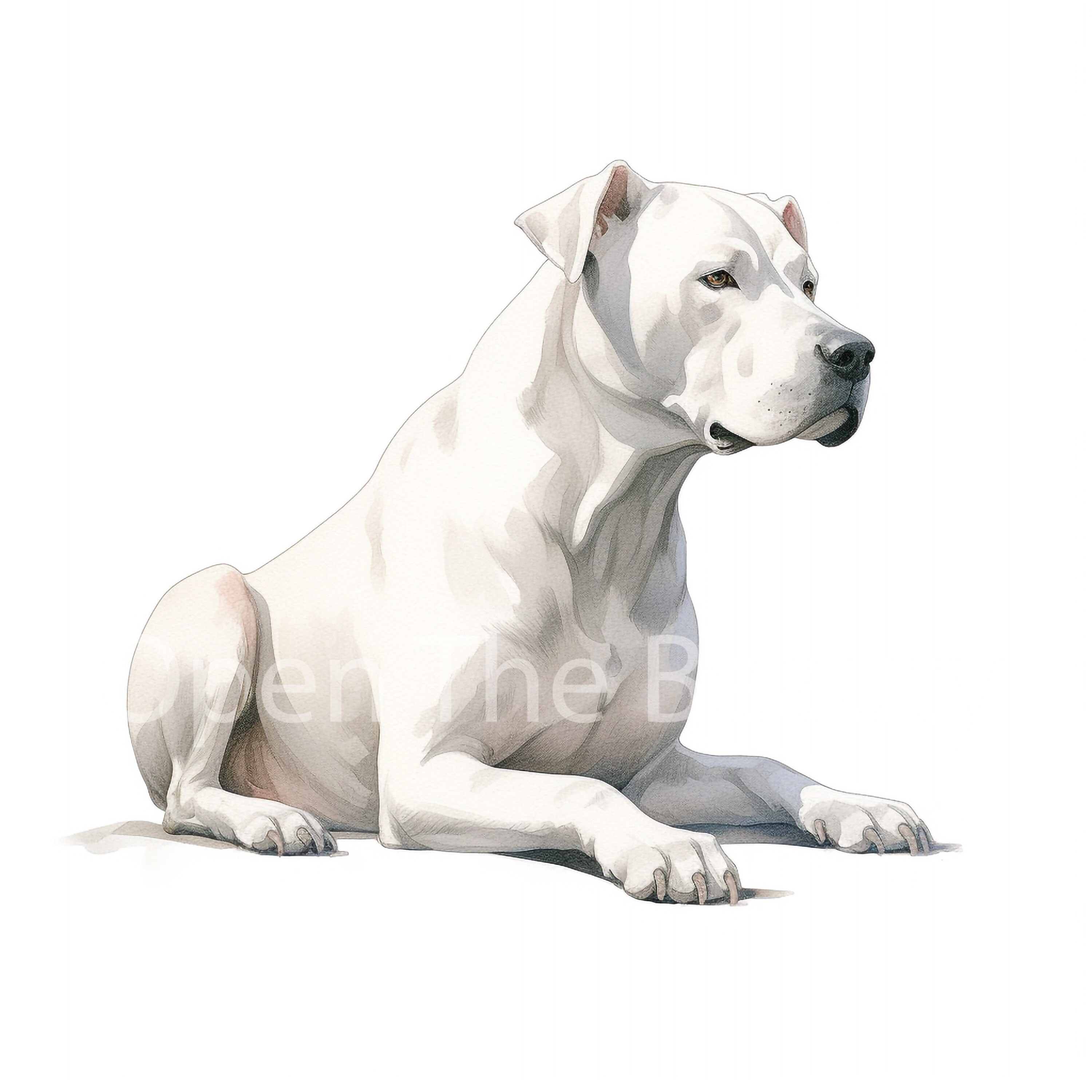 Dogo Argentino Watercolor Clipart 20 Jpgs With 300 DPI, Digital ...