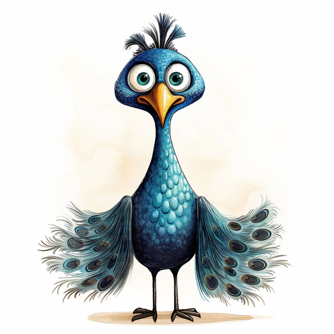 12 Cute and Funny Peacock Clipart, Quirky Peacock, Animal Clipart, High ...