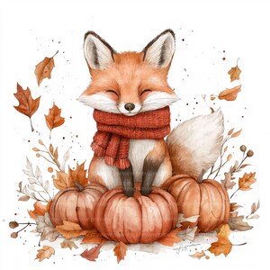 12 Watercolor Fall Animals Clipart | Autumn Forest Wildlife Art ...