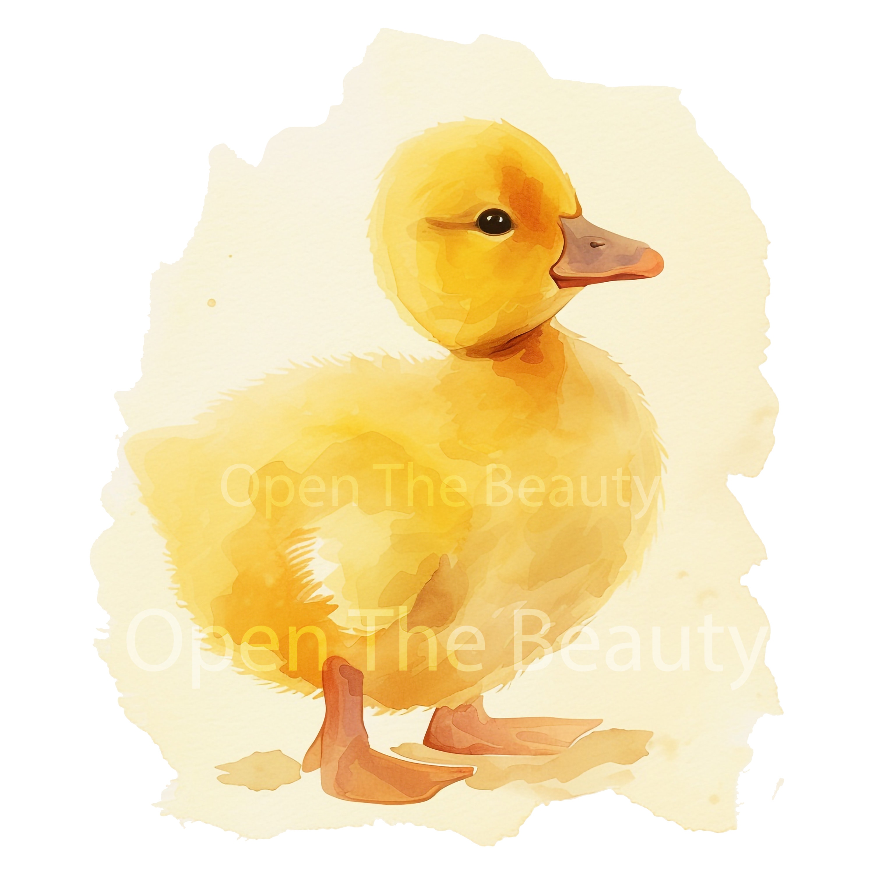 12 Yellow Duckling Clipart | Baby Duck Watercolor Farm Animals ...