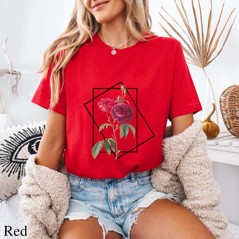 Flower Roses T-shirt, Gift for Her, Roses Tshirt, Mom Shirt for Flower ...