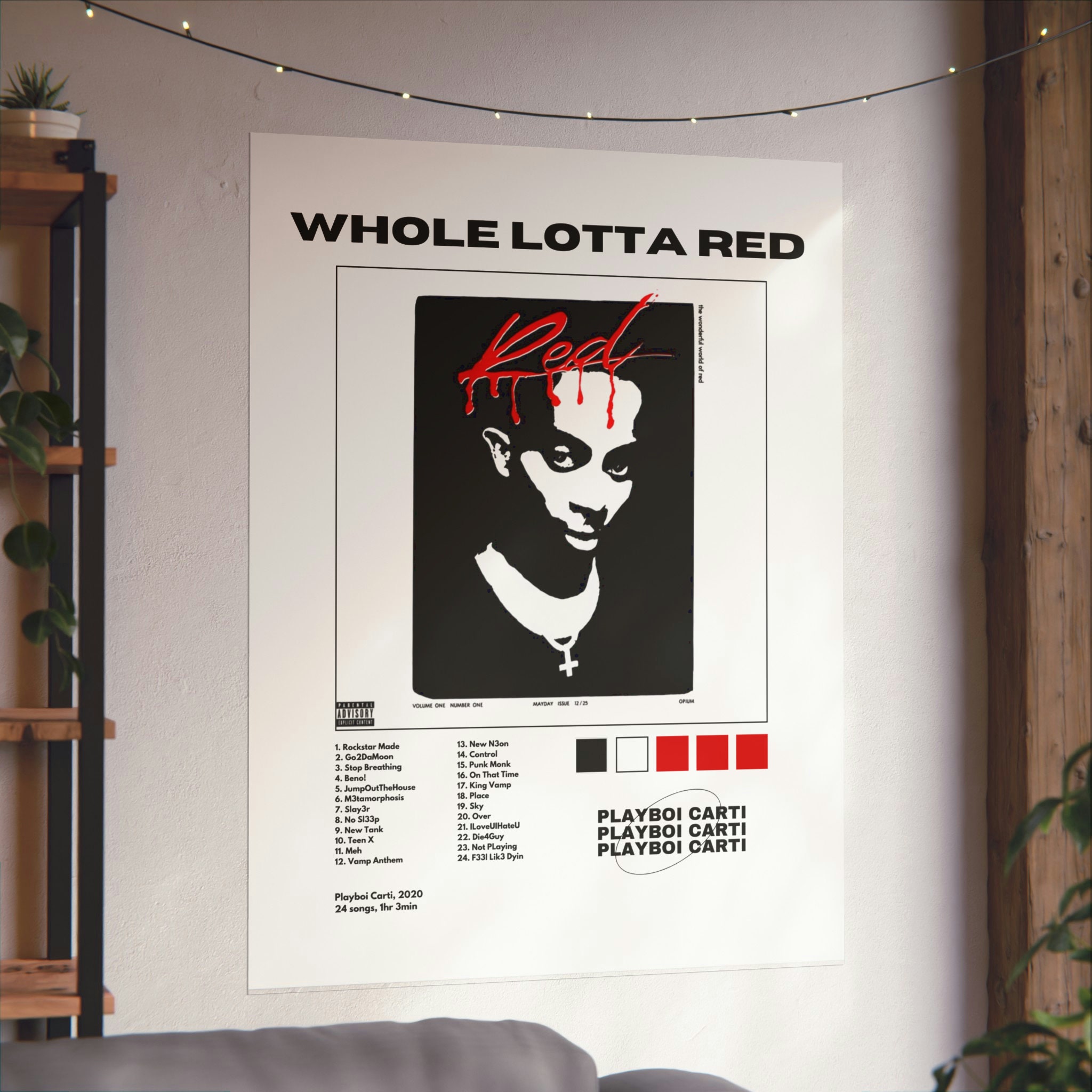 Whole Lotta Red Poster, Playboi Carti Poster, Poster Ideas, Wall Decor ...