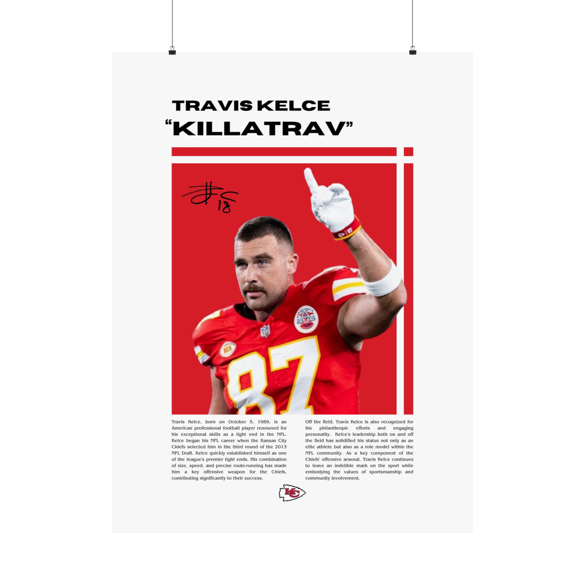 Travis Kelce Poster, NFL Poster, Poster Ideas, Kansas City Chiefs ...