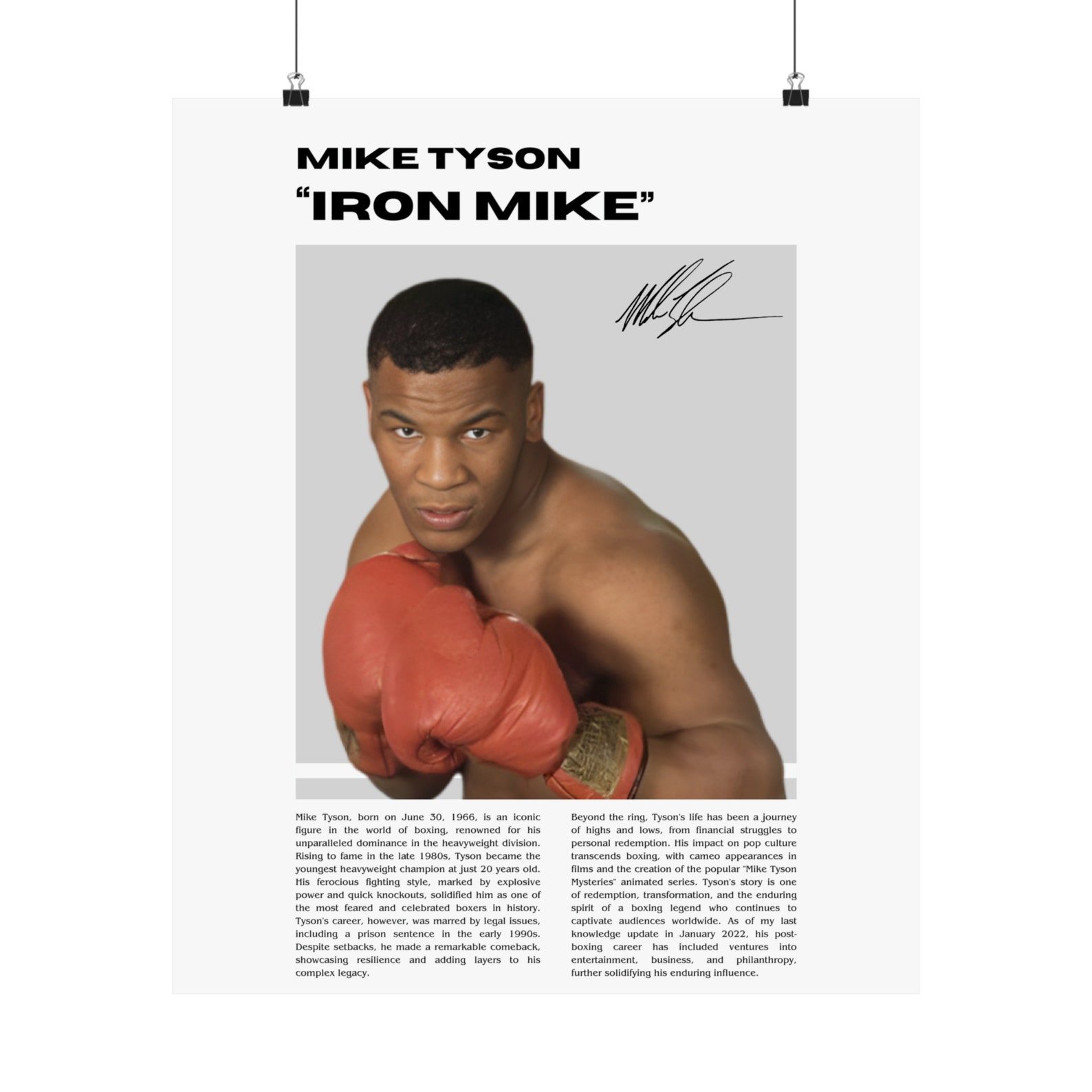 Mike Tyson Poster, Boxing Poster, Poster Ideas, Iron Mike Tyson ...