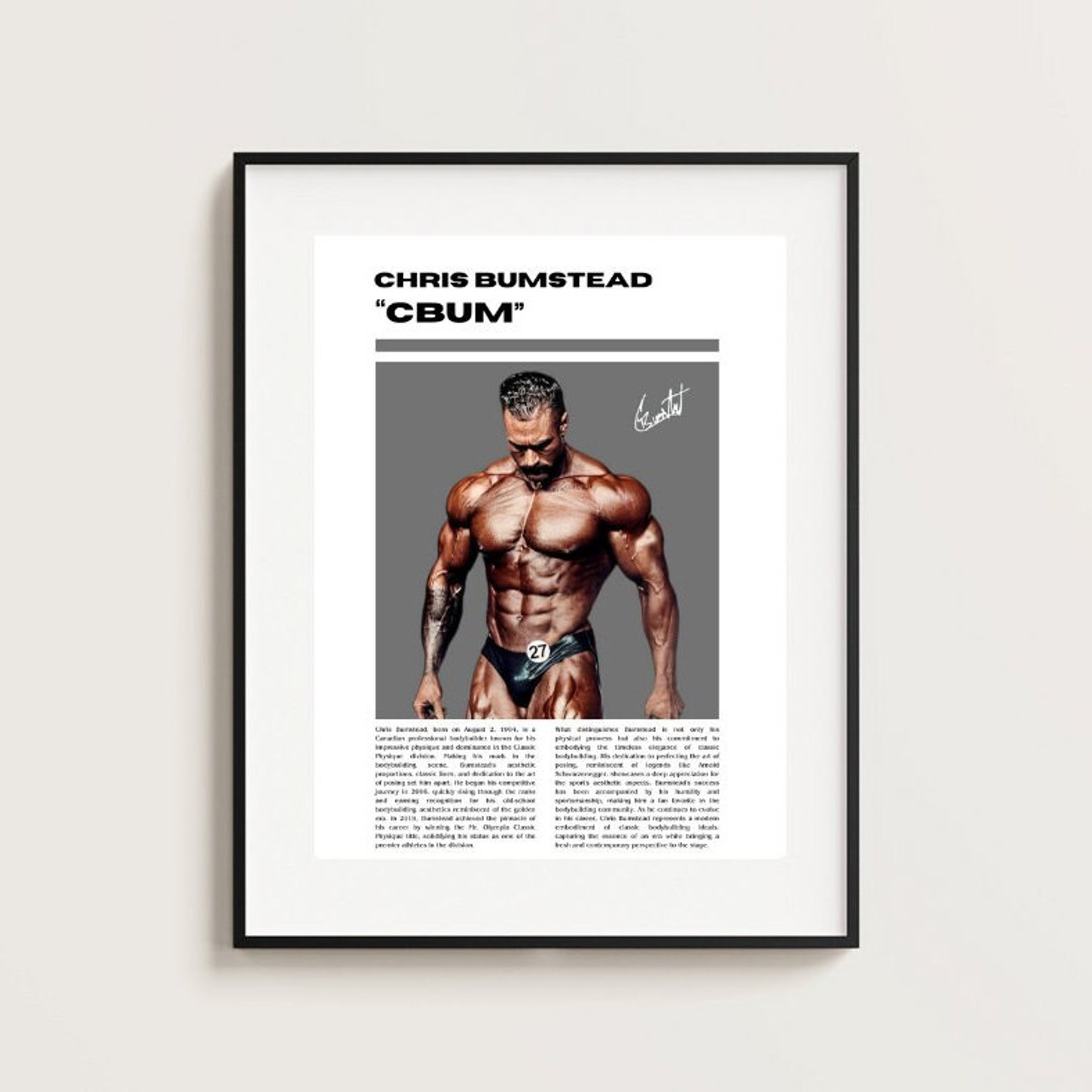 Chris Bumstead Poster, Bodybuilding Poster, Mr. Olympia, Gym Motivation ...