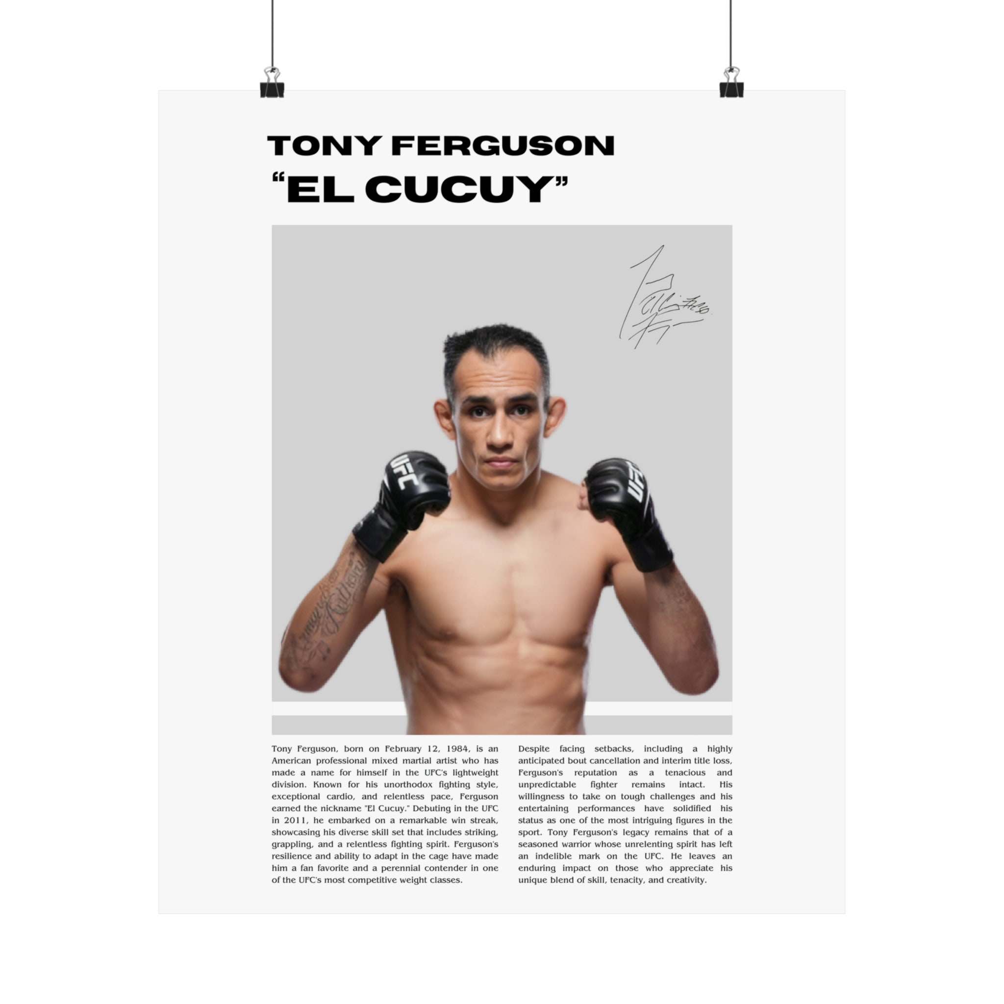 Tony Ferguson, Poster, UFC Poster, Poster Ideas, El Cucuy Poster ...