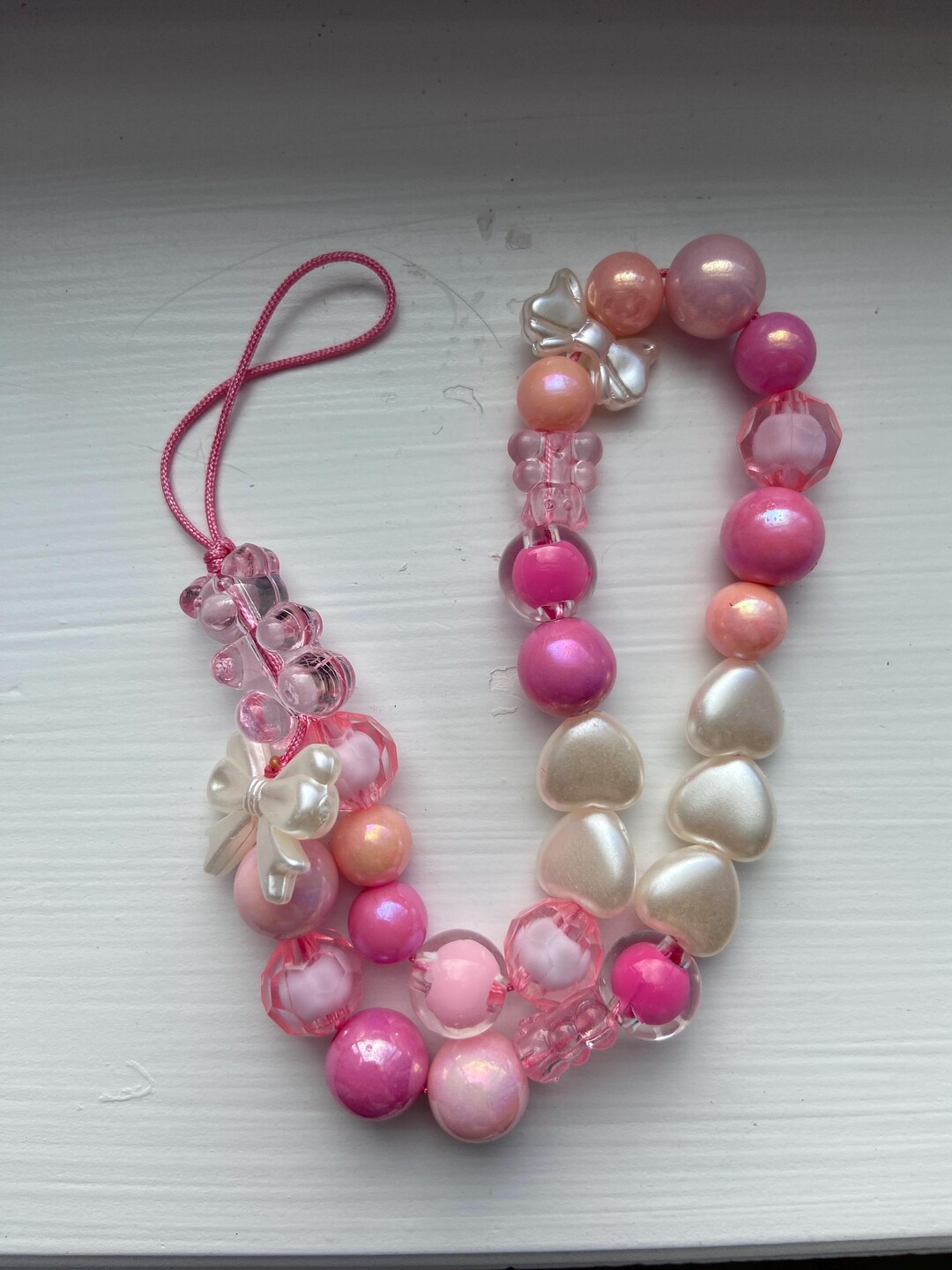 Y2K Beaded Phone Lanyard, Gummy Bear Charm Wristlet - Etsy